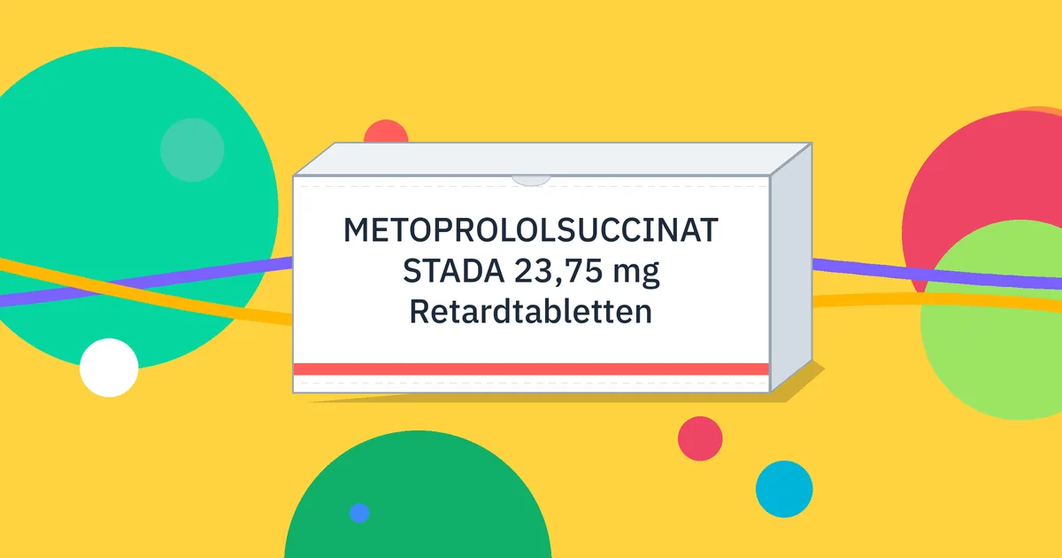 Symbolbild: Packung mit der Aufschrift METOPROLOLSUCCINAT STADA 23,75 mg Retardtabletten (PZN 05126303) – Verfügbarkeit und Bezug in Apotheken in Frankfurt am Main