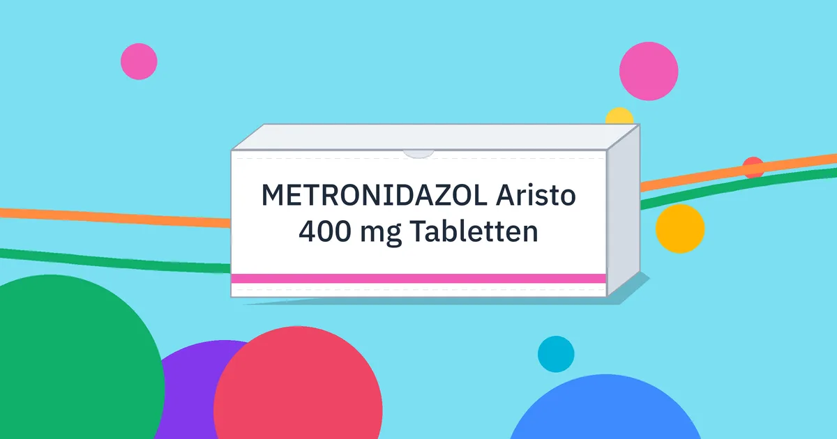 Symbolbild: Packung mit der Aufschrift METRONIDAZOL Aristo 400 mg Tabletten (PZN 07521274) – Verfügbarkeit und Bezug in Apotheken in Frankfurt am Main