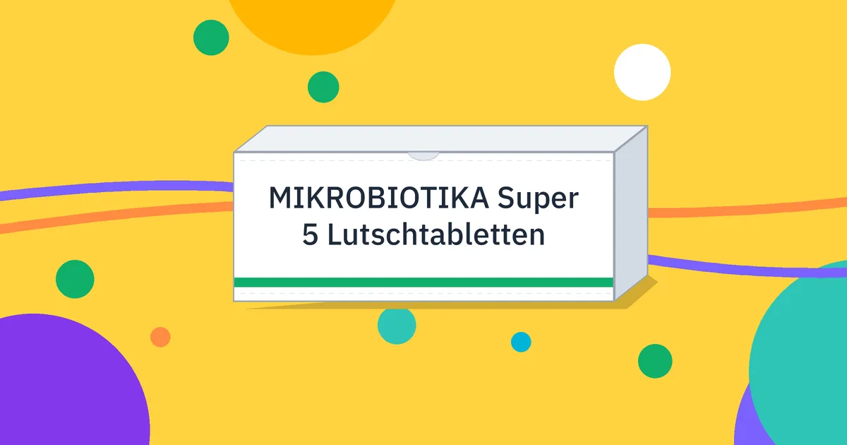 Symbolbild: Packung mit der Aufschrift MIKROBIOTIKA Super 5 Lutschtabletten (PZN 10735576) – Verfügbarkeit und Bezug in Apotheken in Frankfurt am Main
