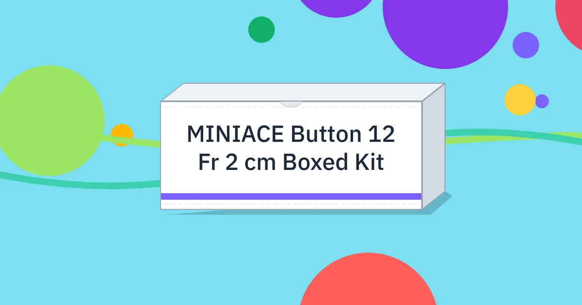 Symbolbild: Packung mit der Aufschrift MINIACE Button 12 Fr 2 cm Boxed Kit (PZN 16953481) – Verfügbarkeit und Bezug in Apotheken in Frankfurt am Main