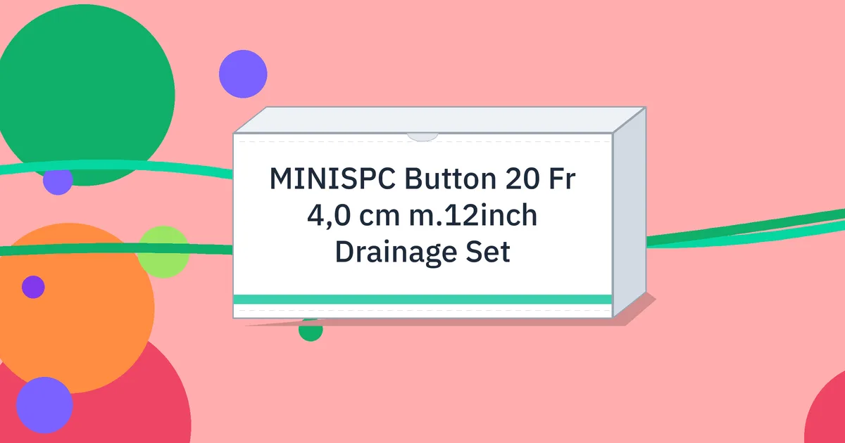 Symbolbild: Packung mit der Aufschrift MINISPC Button 20 Fr 4,0 cm m.12inch Drainage Set (PZN 20821271) – Verfügbarkeit und Bezug in Apotheken in Frankfurt am Main