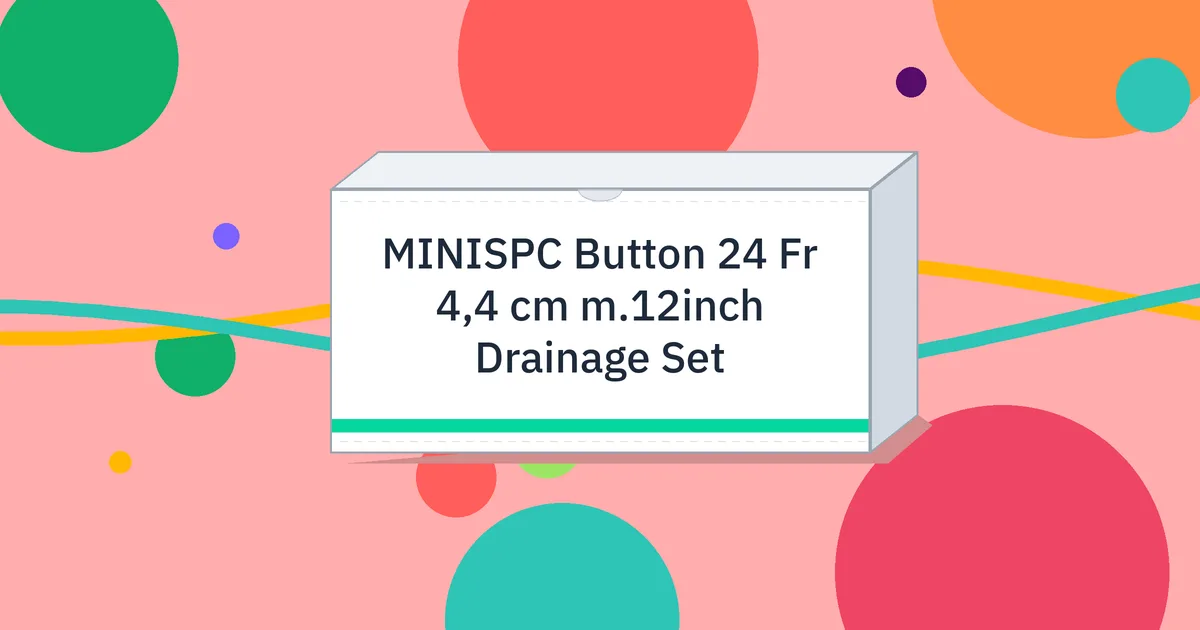 Symbolbild: Packung mit der Aufschrift MINISPC Button 24 Fr 4,4 cm m.12inch Drainage Set (PZN 20821443) – Verfügbarkeit und Bezug in Apotheken in Frankfurt am Main