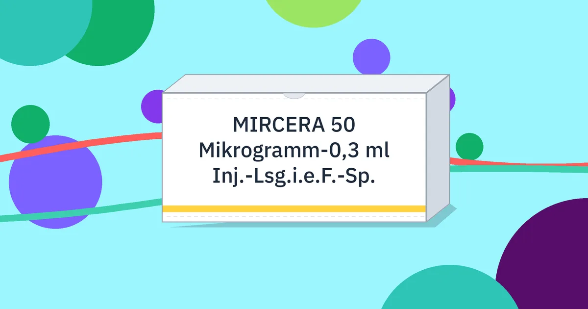 Symbolbild: Packung mit der Aufschrift MIRCERA 50 Mikrogramm-0,3 ml Inj.-Lsg.i.e.F.-Sp. (PZN 13235408) – Verfügbarkeit und Bezug in Apotheken in Frankfurt am Main
