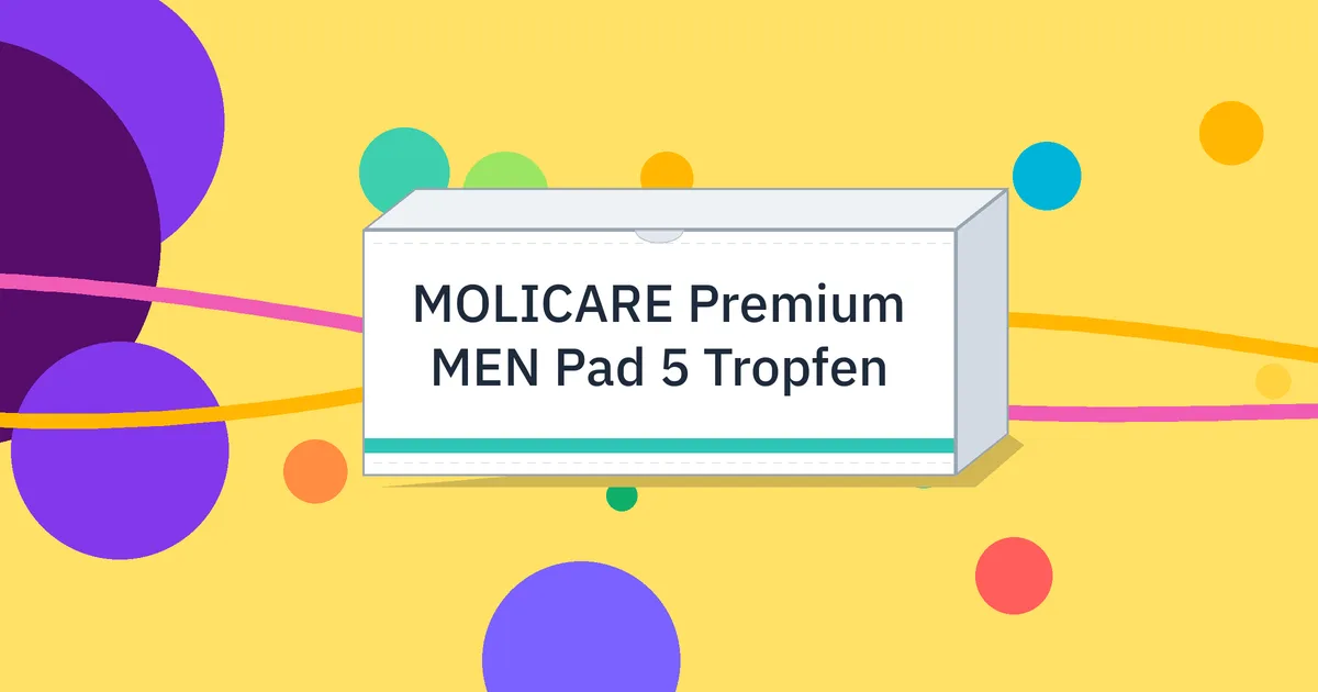 Symbolbild: Packung mit der Aufschrift MOLICARE Premium MEN Pad 5 Tropfen (PZN 18683689) – Verfügbarkeit und Bezug in Apotheken in Frankfurt am Main