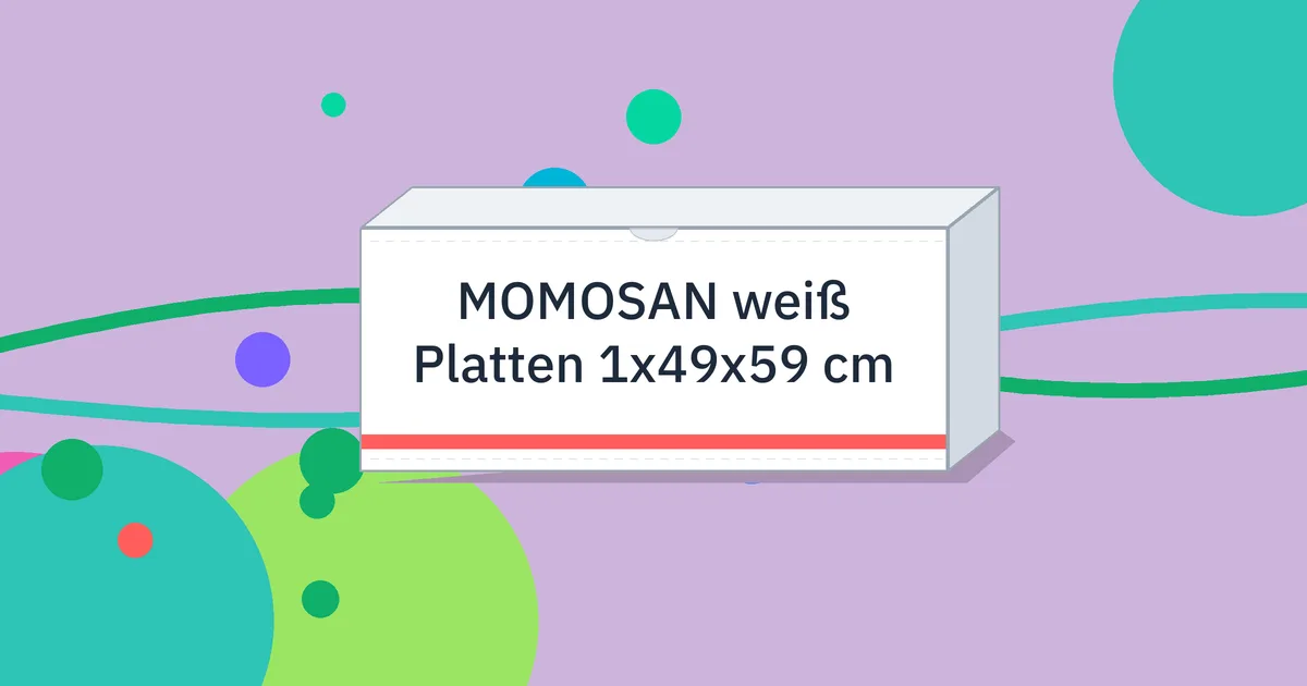 Symbolbild: Packung mit der Aufschrift MOMOSAN weiß Platten 1x49x59 cm (PZN 01651544) – Verfügbarkeit und Bezug in Apotheken in Frankfurt am Main