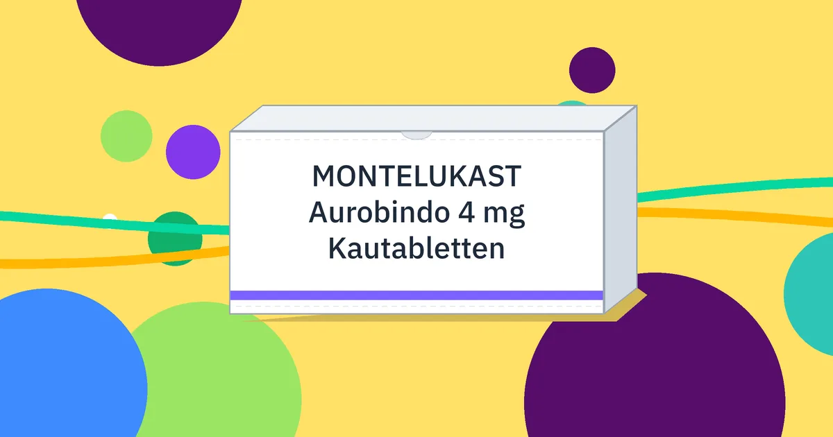 Symbolbild: Packung mit der Aufschrift MONTELUKAST Aurobindo 4 mg Kautabletten (PZN 01155779) – Verfügbarkeit und Bezug in Apotheken in Frankfurt am Main