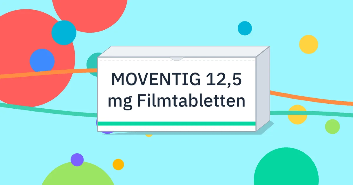 Symbolbild: Packung mit der Aufschrift MOVENTIG 12,5 mg Filmtabletten (PZN 17283479) – Verfügbarkeit und Bezug in Apotheken in Frankfurt am Main