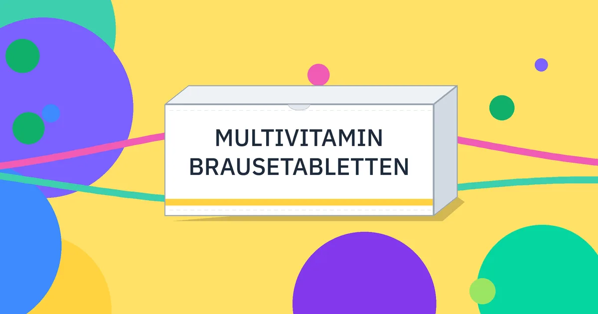 Symbolbild: Packung mit der Aufschrift MULTIVITAMIN BRAUSETABLETTEN (PZN 08715916) – Verfügbarkeit und Bezug in Apotheken in Frankfurt am Main