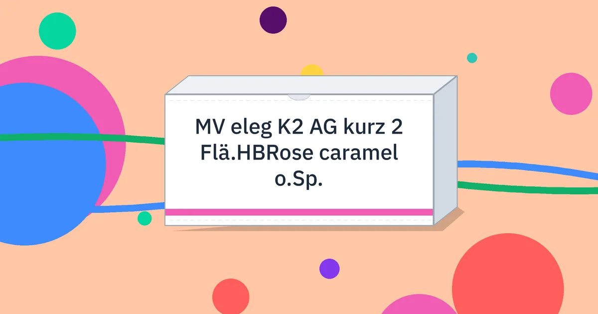 Symbolbild: Packung mit der Aufschrift MV eleg K2 AG kurz 2 Flä.HBRose caramel o.Sp. (PZN 15704681) – Verfügbarkeit und Bezug in Apotheken in Frankfurt am Main