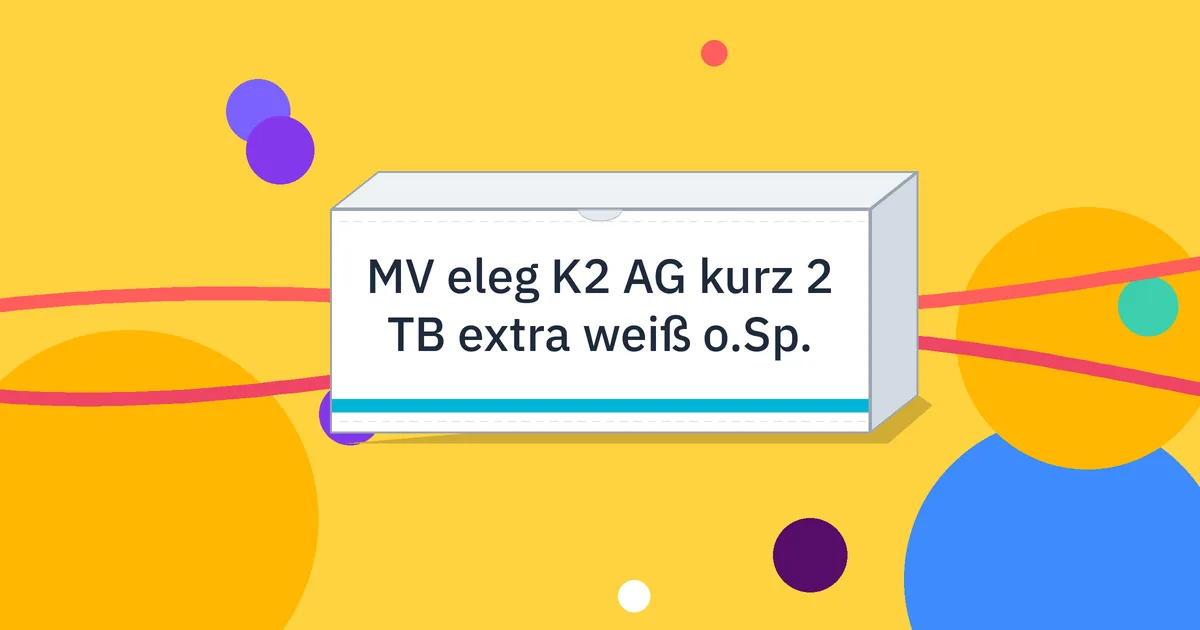 Symbolbild: Packung mit der Aufschrift MV eleg K2 AG kurz 2 TB extra weiß o.Sp. (PZN 09879672) – Verfügbarkeit und Bezug in Apotheken in Frankfurt am Main