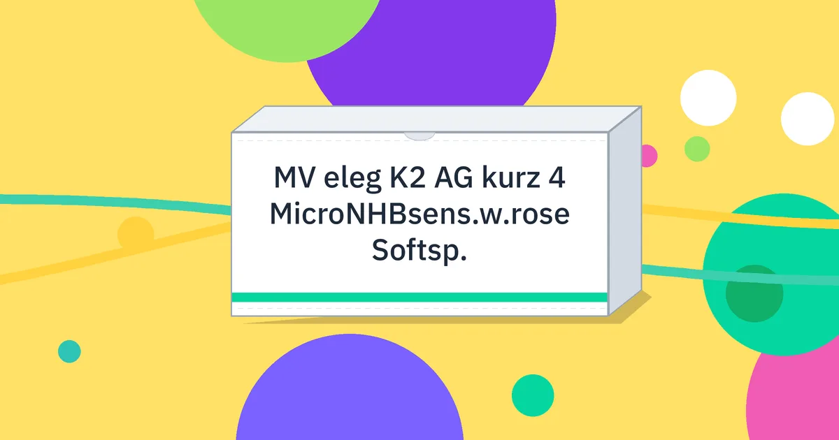 Symbolbild: Packung mit der Aufschrift MV eleg K2 AG kurz 4 MicroNHBsens.w.rose Softsp. (PZN 15711072) – Verfügbarkeit und Bezug in Apotheken in Frankfurt am Main