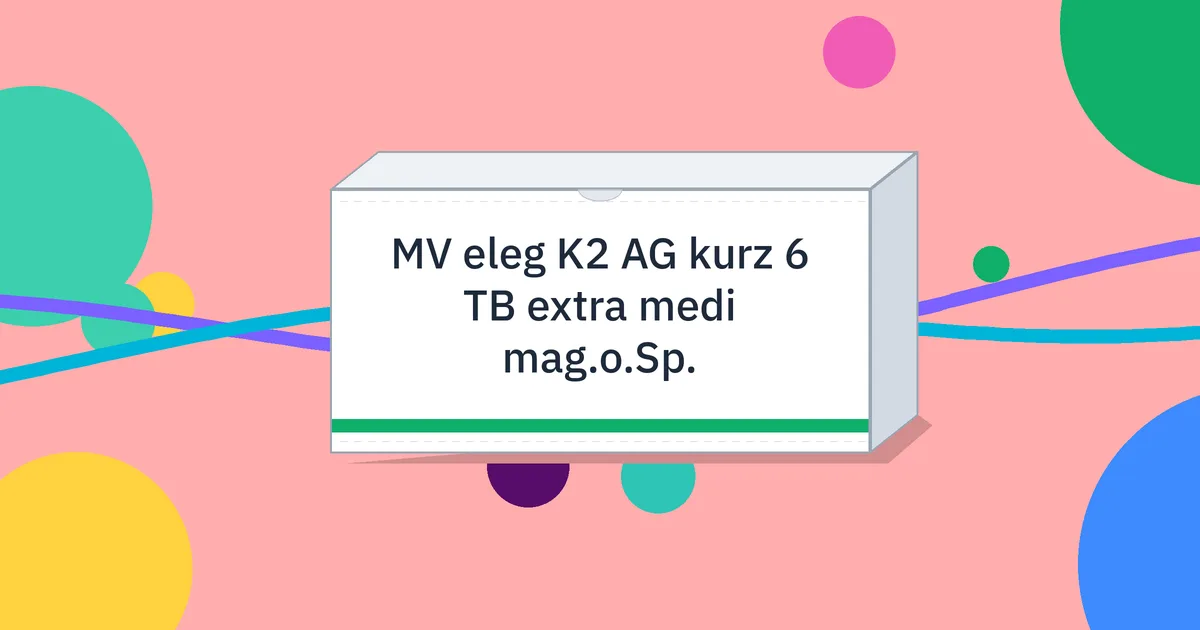 Symbolbild: Packung mit der Aufschrift MV eleg K2 AG kurz 6 TB extra medi mag.o.Sp. (PZN 14635759) – Verfügbarkeit und Bezug in Apotheken in Frankfurt am Main
