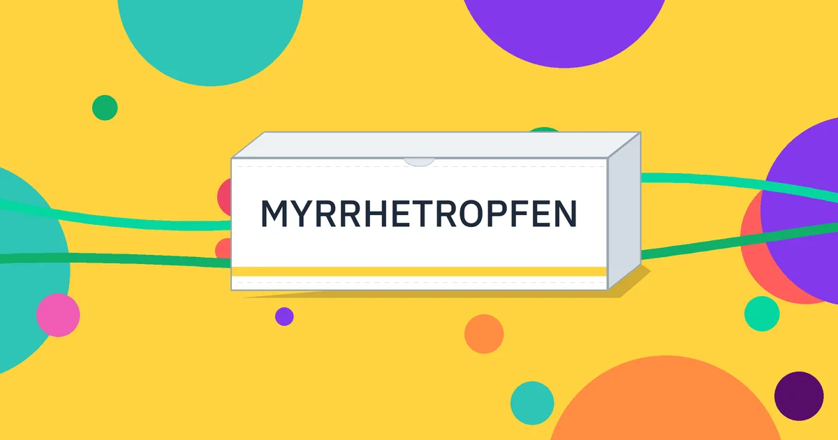 Symbolbild: Packung mit der Aufschrift MYRRHETROPFEN (PZN 11052224) – Verfügbarkeit und Bezug in Apotheken in Frankfurt am Main