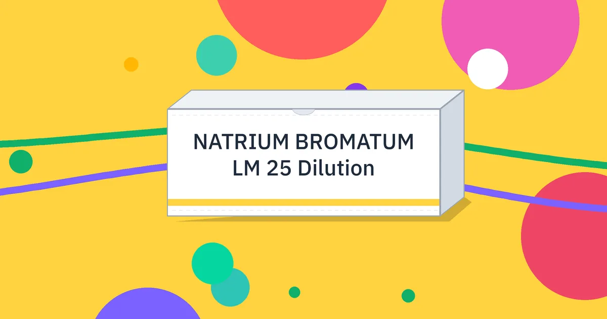 Symbolbild: Packung mit der Aufschrift NATRIUM BROMATUM LM 25 Dilution (PZN 12961360) – Verfügbarkeit und Bezug in Apotheken in Frankfurt am Main