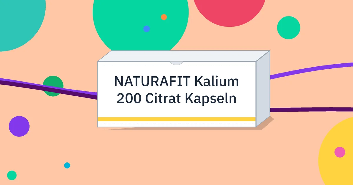 Symbolbild: Packung mit der Aufschrift NATURAFIT Kalium 200 Citrat Kapseln (PZN 13704754) – Verfügbarkeit und Bezug in Apotheken in Frankfurt am Main