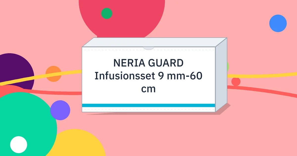 Symbolbild: Packung mit der Aufschrift NERIA GUARD Infusionsset 9 mm-60 cm (PZN 20858699) – Verfügbarkeit und Bezug in Apotheken in Frankfurt am Main