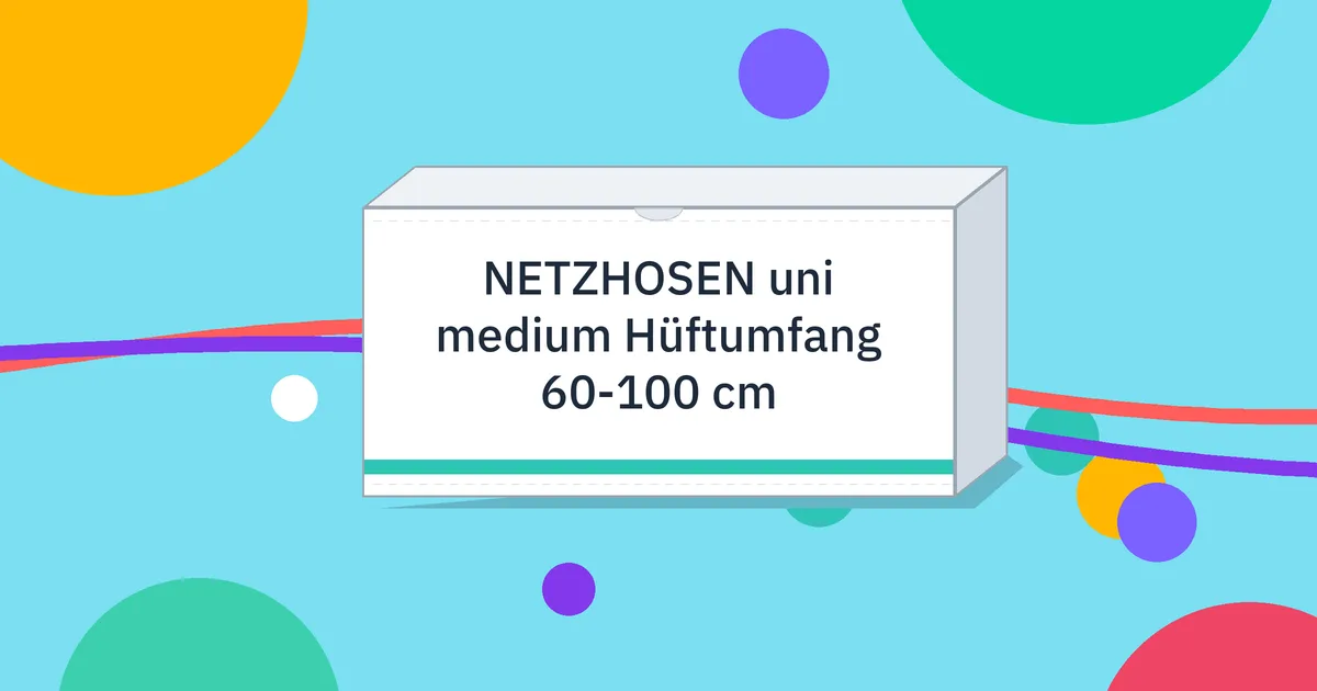 Symbolbild: Packung mit der Aufschrift NETZHOSEN uni medium Hüftumfang 60-100 cm (PZN 09477577) – Verfügbarkeit und Bezug in Apotheken in Frankfurt am Main