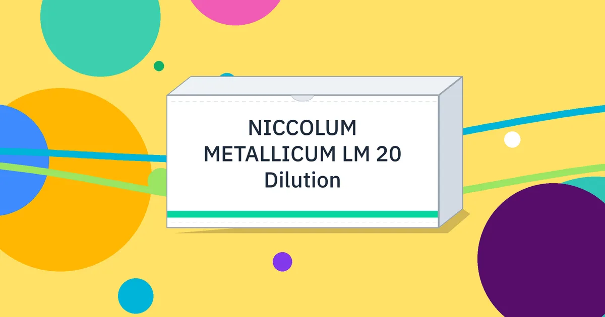 Symbolbild: Packung mit der Aufschrift NICCOLUM METALLICUM LM 20 Dilution (PZN 12968267) – Verfügbarkeit und Bezug in Apotheken in Frankfurt am Main