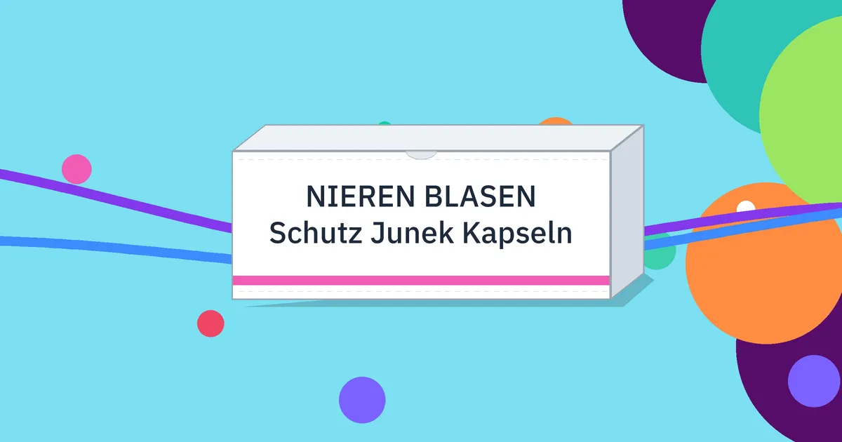 Symbolbild: Packung mit der Aufschrift NIEREN BLASEN Schutz Junek Kapseln (PZN 06557198) – Verfügbarkeit und Bezug in Apotheken in Frankfurt am Main