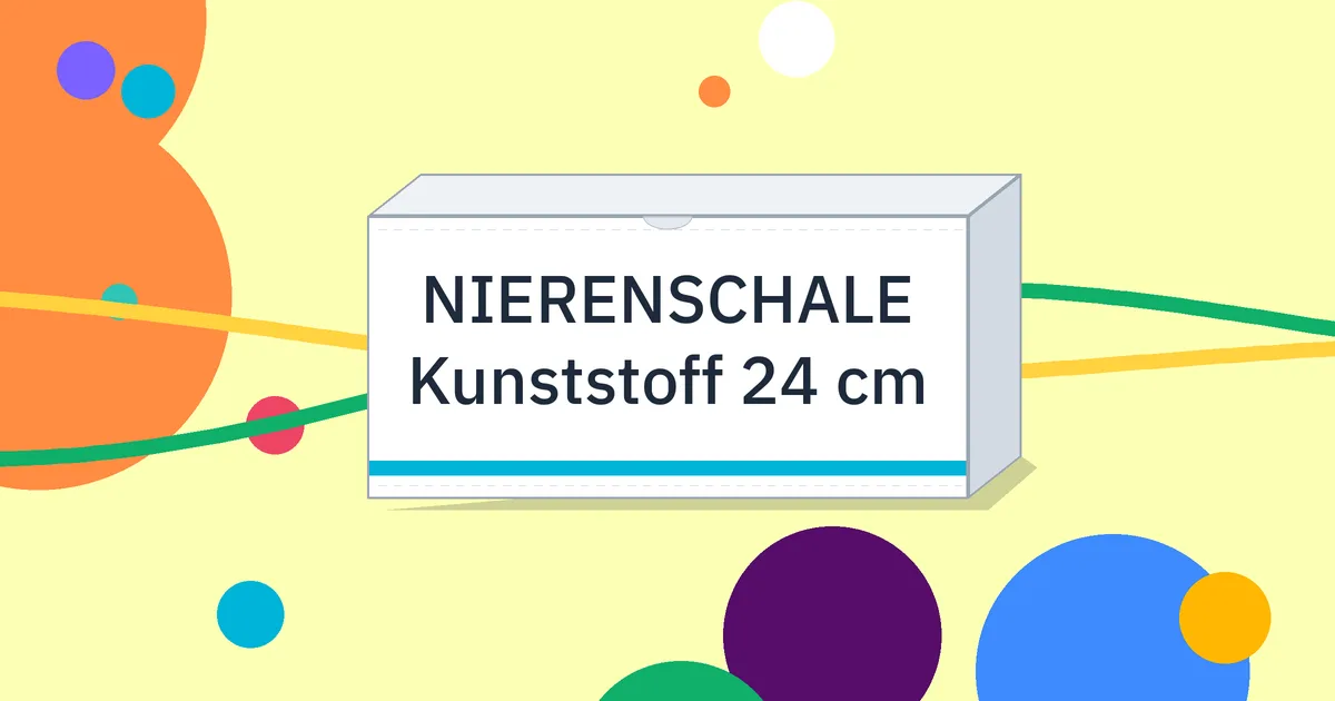 Symbolbild: Packung mit der Aufschrift NIERENSCHALE Kunststoff 24 cm (PZN 06683483) – Verfügbarkeit und Bezug in Apotheken in Frankfurt am Main
