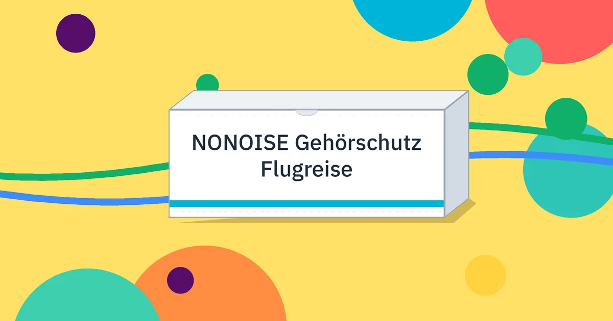 Symbolbild: Packung mit der Aufschrift NONOISE Gehörschutz Flugreise (PZN 11645289) – Verfügbarkeit und Bezug in Apotheken in Frankfurt am Main