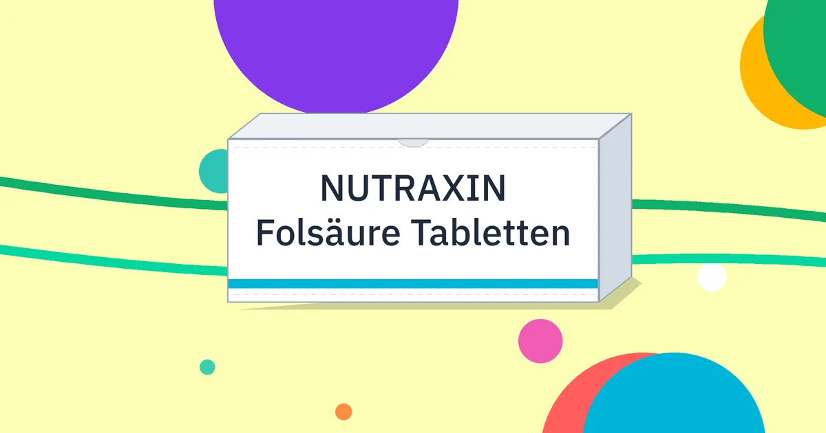 Symbolbild: Packung mit der Aufschrift NUTRAXIN Folsäure Tabletten (PZN 17576141) – Verfügbarkeit und Bezug in Apotheken in Frankfurt am Main