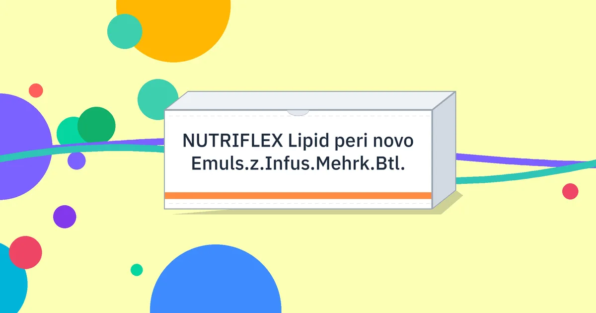 Symbolbild: Packung mit der Aufschrift NUTRIFLEX Lipid peri novo Emuls.z.Infus.Mehrk.Btl. (PZN 18116654) – Verfügbarkeit und Bezug in Apotheken in Frankfurt am Main