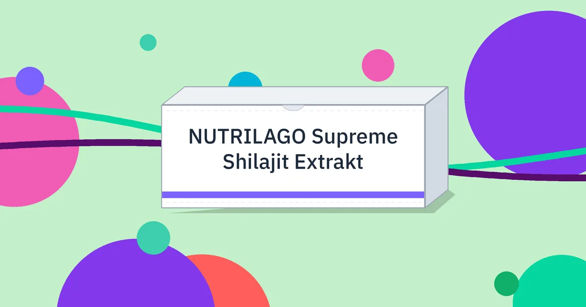 Symbolbild: Packung mit der Aufschrift NUTRILAGO Supreme Shilajit Extrakt (PZN 20718811) – Verfügbarkeit und Bezug in Apotheken in Frankfurt am Main