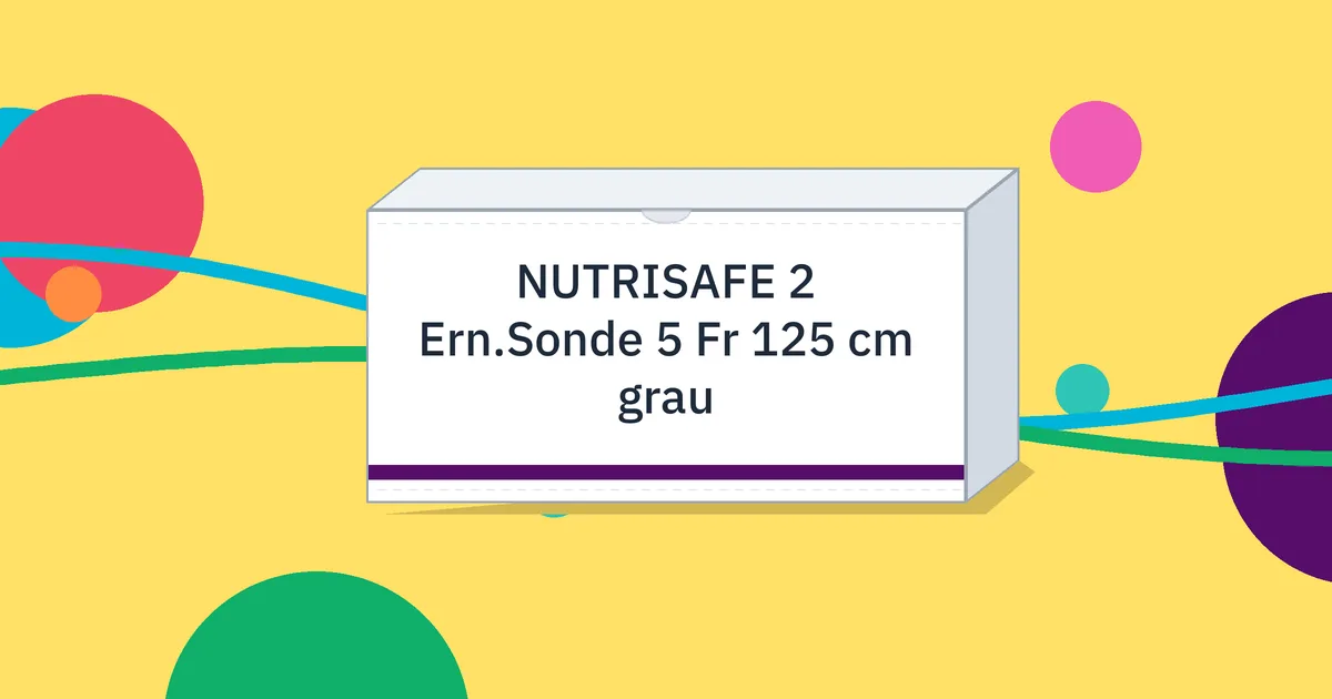 Symbolbild: Packung mit der Aufschrift NUTRISAFE 2 Ern.Sonde 5 Fr 125 cm grau (PZN 12907219) – Verfügbarkeit und Bezug in Apotheken in Frankfurt am Main