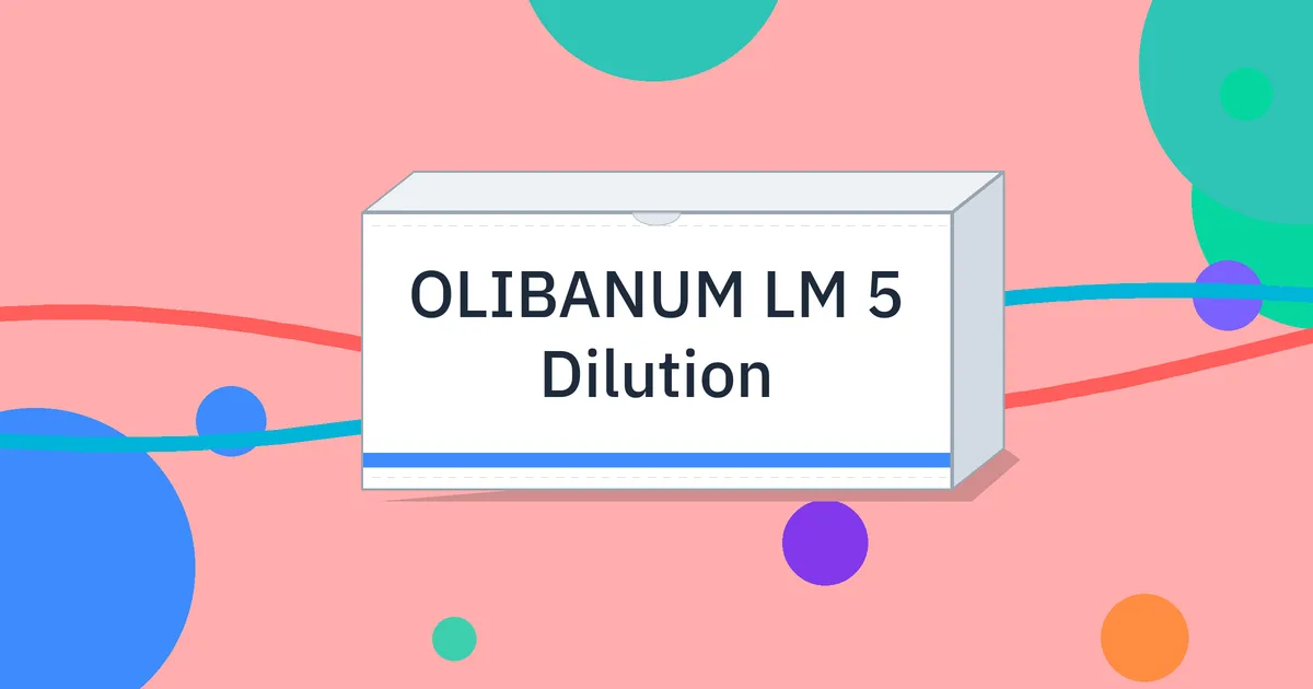 Symbolbild: Packung mit der Aufschrift OLIBANUM LM 5 Dilution (PZN 12971588) – Verfügbarkeit und Bezug in Apotheken in Frankfurt am Main