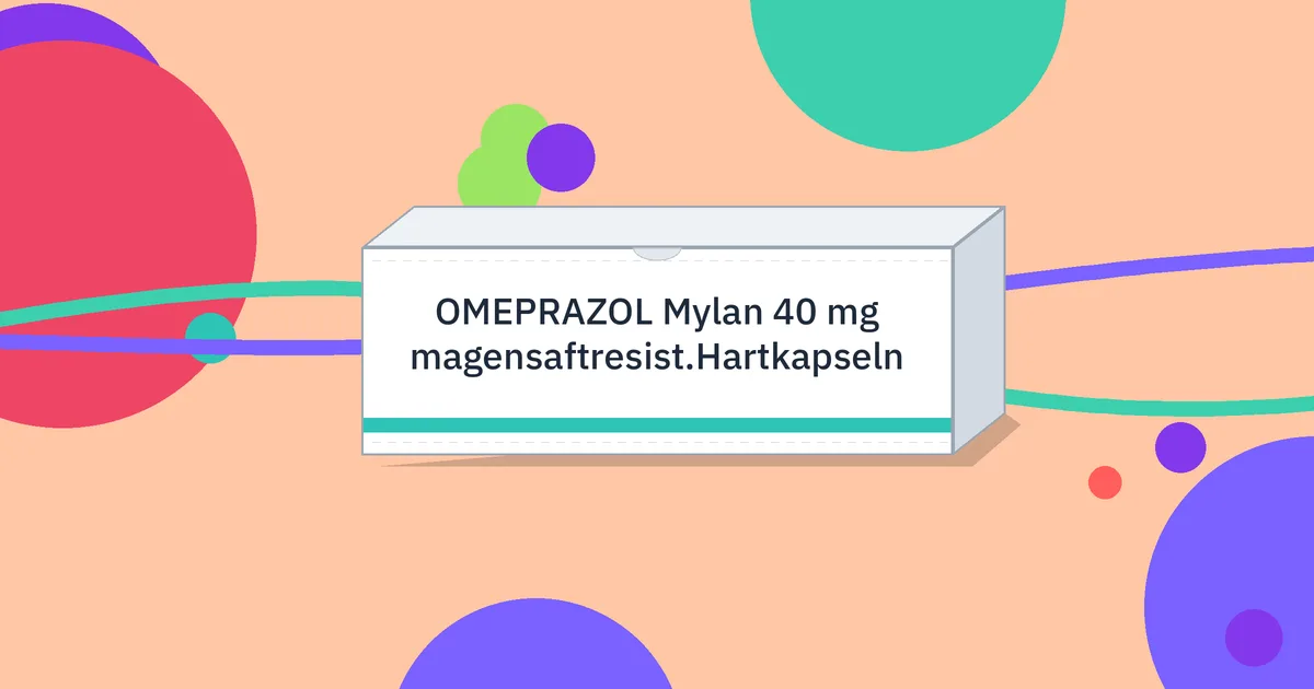 Symbolbild: Packung mit der Aufschrift OMEPRAZOL Mylan 40 mg magensaftresist.Hartkapseln (PZN 11012466) – Verfügbarkeit und Bezug in Apotheken in Frankfurt am Main