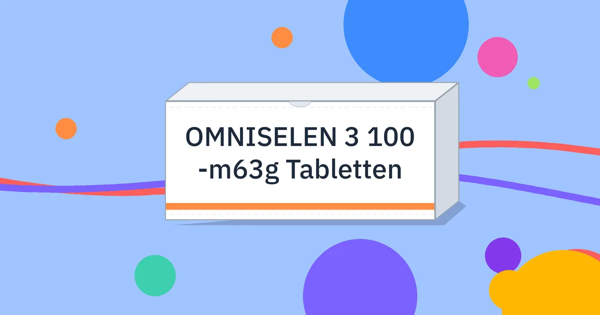 Symbolbild: Packung mit der Aufschrift OMNISELEN 3 100 -m63g Tabletten (PZN 13590960) – Verfügbarkeit und Bezug in Apotheken in Frankfurt am Main