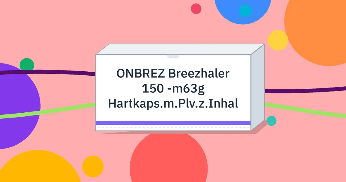 Symbolbild: Packung mit der Aufschrift ONBREZ Breezhaler 150 -m63g Hartkaps.m.Plv.z.Inhal (PZN 05742516) – Verfügbarkeit und Bezug in Apotheken in Frankfurt am Main