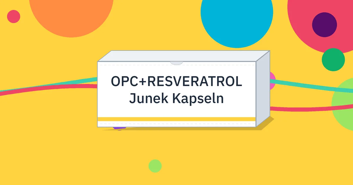 Symbolbild: Packung mit der Aufschrift OPC+RESVERATROL Junek Kapseln (PZN 07078732) – Verfügbarkeit und Bezug in Apotheken in Frankfurt am Main