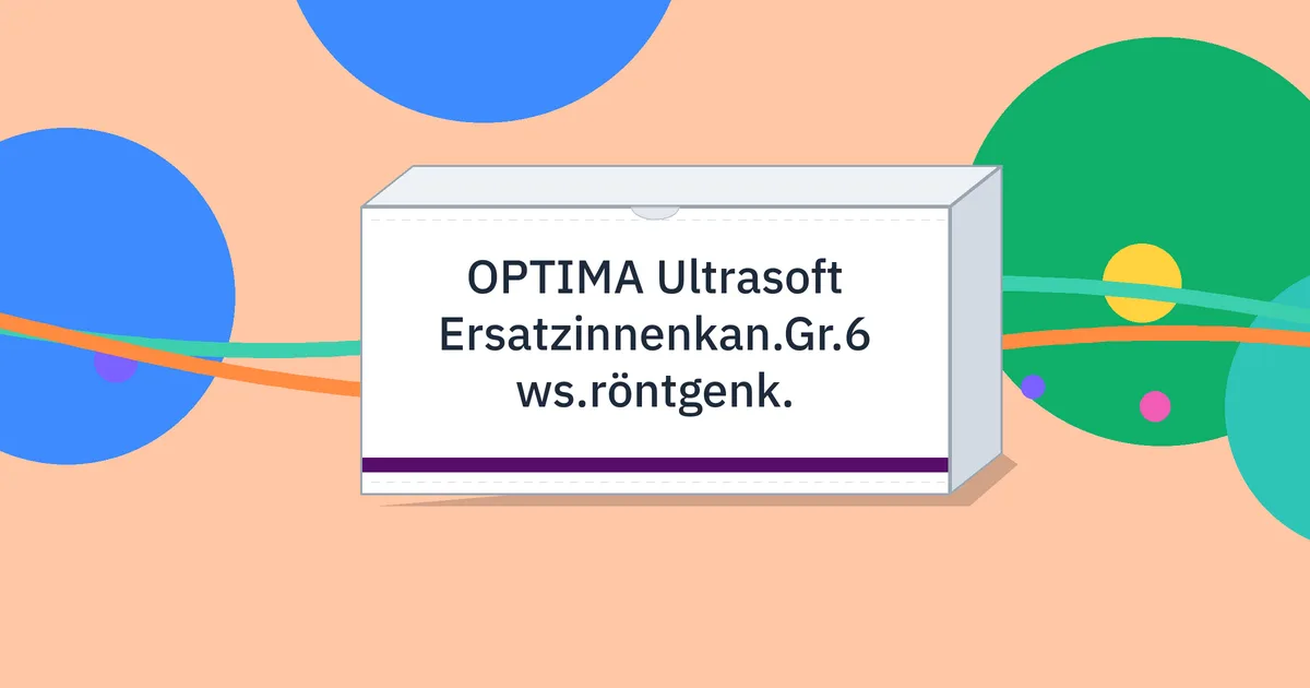 Symbolbild: Packung mit der Aufschrift OPTIMA Ultrasoft Ersatzinnenkan.Gr.6 ws.röntgenk. (PZN 10317459) – Verfügbarkeit und Bezug in Apotheken in Frankfurt am Main