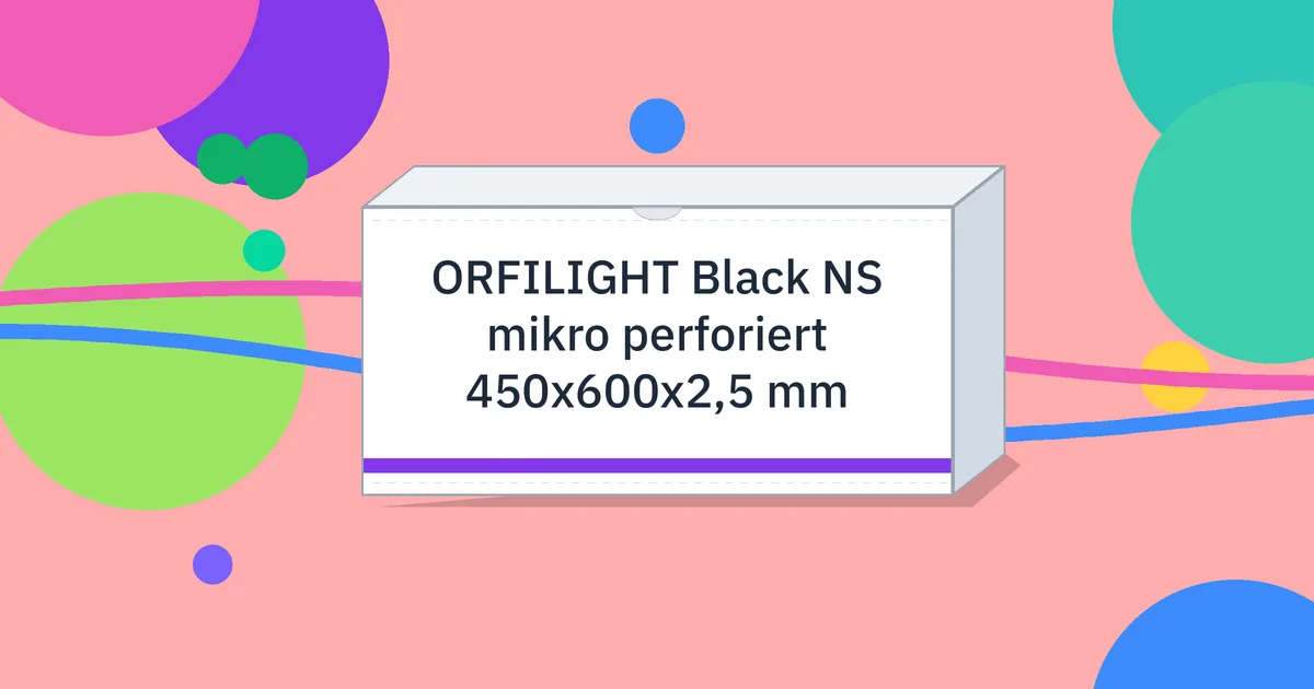 Symbolbild: Packung mit der Aufschrift ORFILIGHT Black NS mikro perforiert 450x600x2,5 mm (PZN 19397052) – Verfügbarkeit und Bezug in Apotheken in Frankfurt am Main