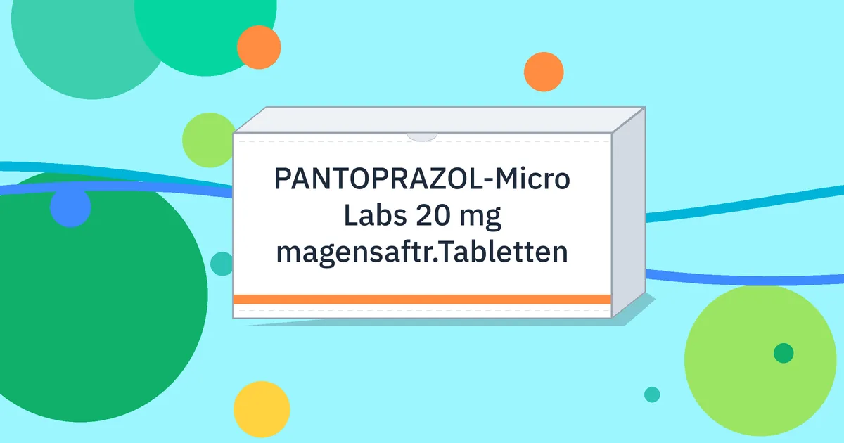 Symbolbild: Packung mit der Aufschrift PANTOPRAZOL-Micro Labs 20 mg magensaftr.Tabletten (PZN 17378435) – Verfügbarkeit und Bezug in Apotheken in Frankfurt am Main