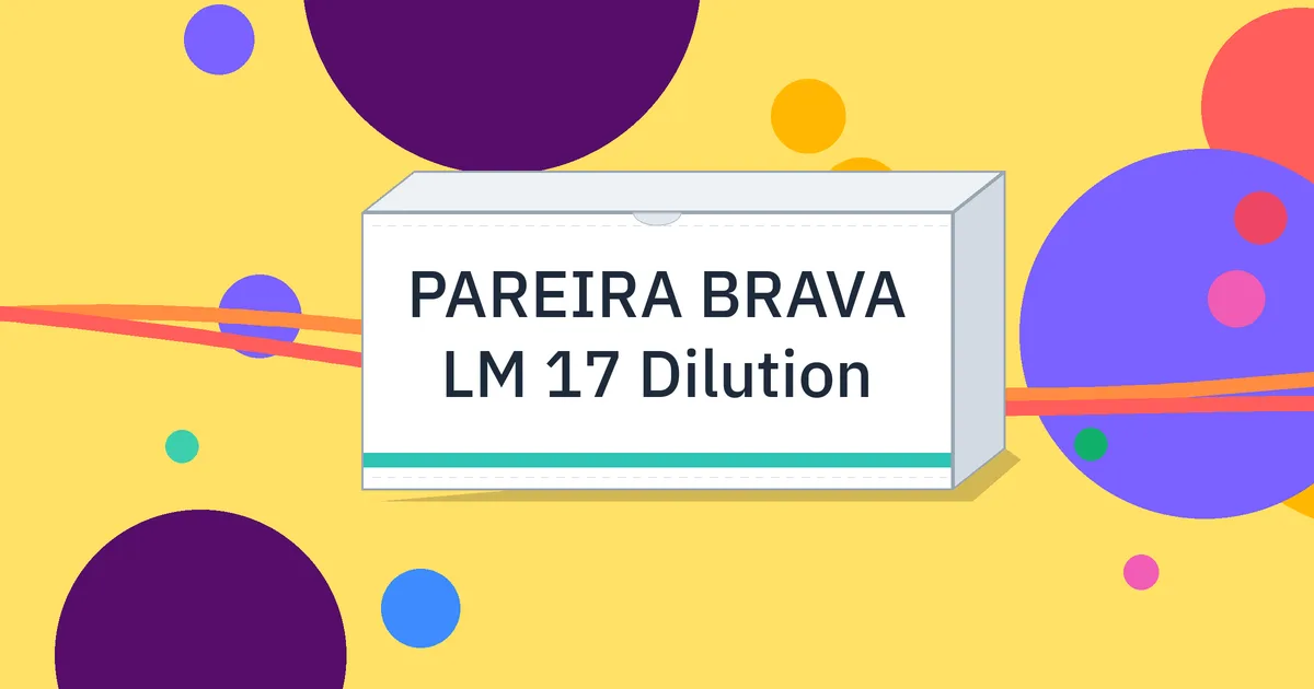 Symbolbild: Packung mit der Aufschrift PAREIRA BRAVA LM 17 Dilution (PZN 13631446) – Verfügbarkeit und Bezug in Apotheken in Frankfurt am Main