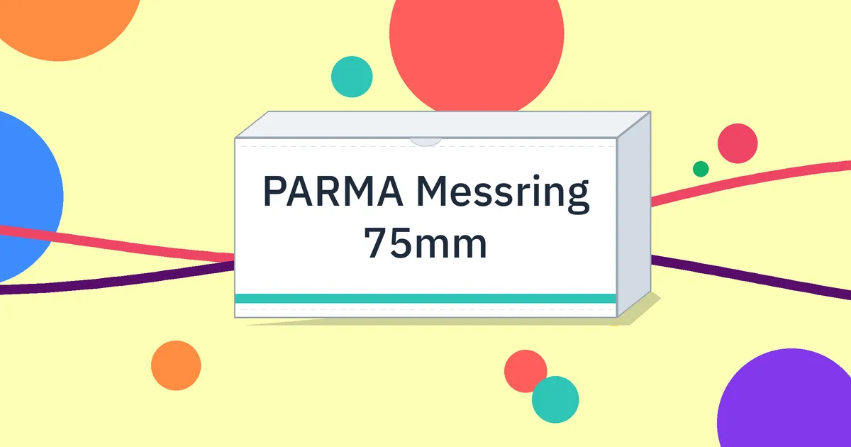 Symbolbild: Packung mit der Aufschrift PARMA Messring 75mm (PZN 01734810) – Verfügbarkeit und Bezug in Apotheken in Frankfurt am Main
