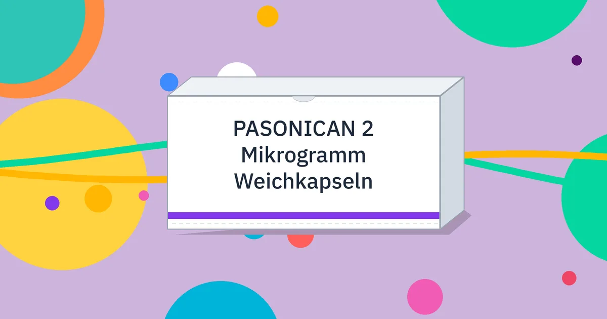 Symbolbild: Packung mit der Aufschrift PASONICAN 2 Mikrogramm Weichkapseln (PZN 10918986) – Verfügbarkeit und Bezug in Apotheken in Frankfurt am Main