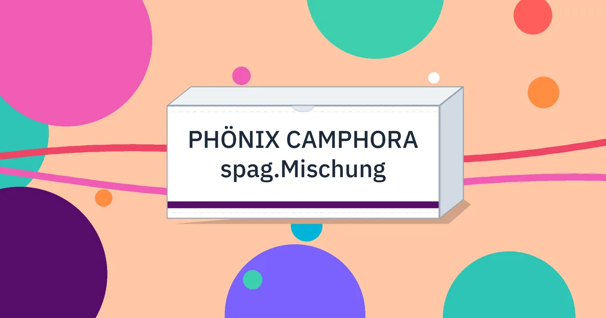 Symbolbild: Packung mit der Aufschrift PHÖNIX CAMPHORA spag.Mischung (PZN 04223180) – Verfügbarkeit und Bezug in Apotheken in Frankfurt am Main