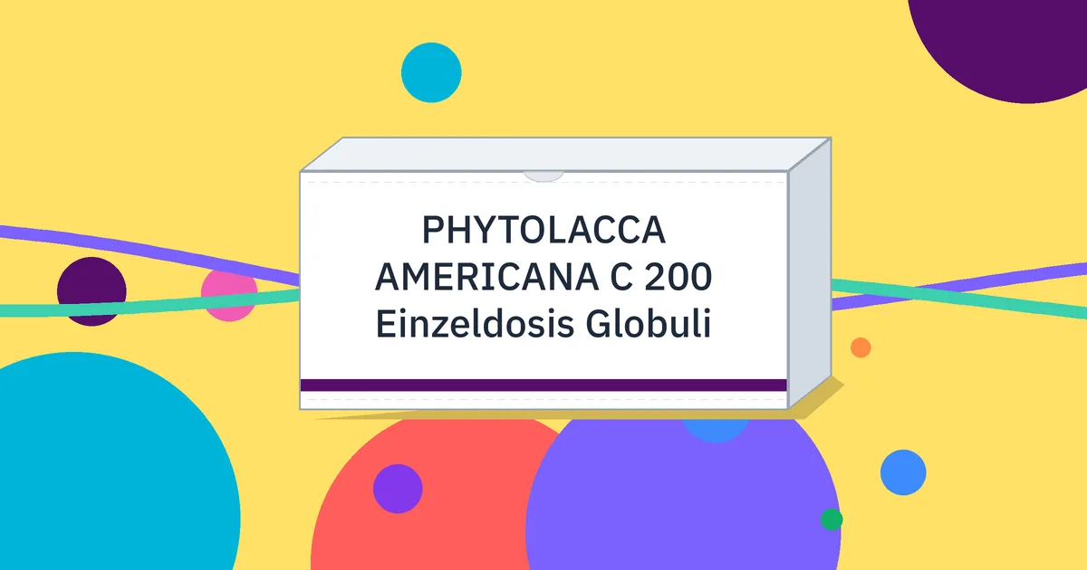Symbolbild: Packung mit der Aufschrift PHYTOLACCA AMERICANA C 200 Einzeldosis Globuli (PZN 01544185) – Verfügbarkeit und Bezug in Apotheken in Frankfurt am Main
