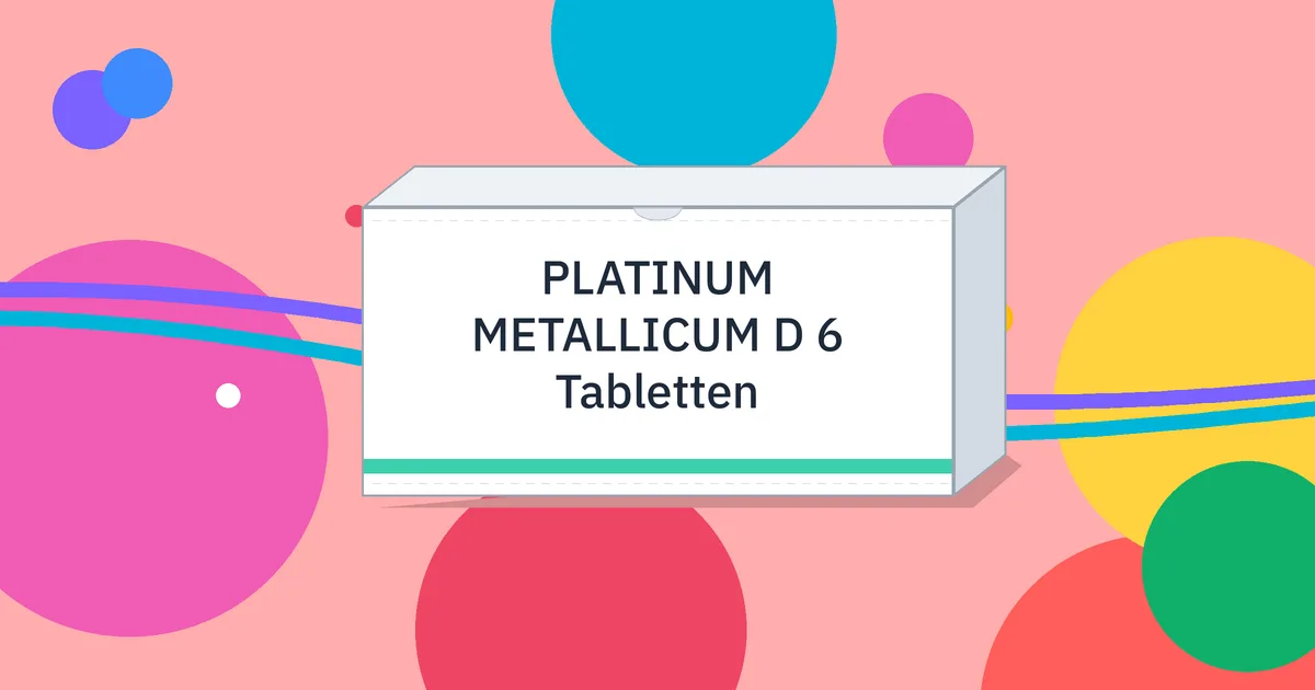 Symbolbild: Packung mit der Aufschrift PLATINUM METALLICUM D 6 Tabletten (PZN 02124114) – Verfügbarkeit und Bezug in Apotheken in Frankfurt am Main