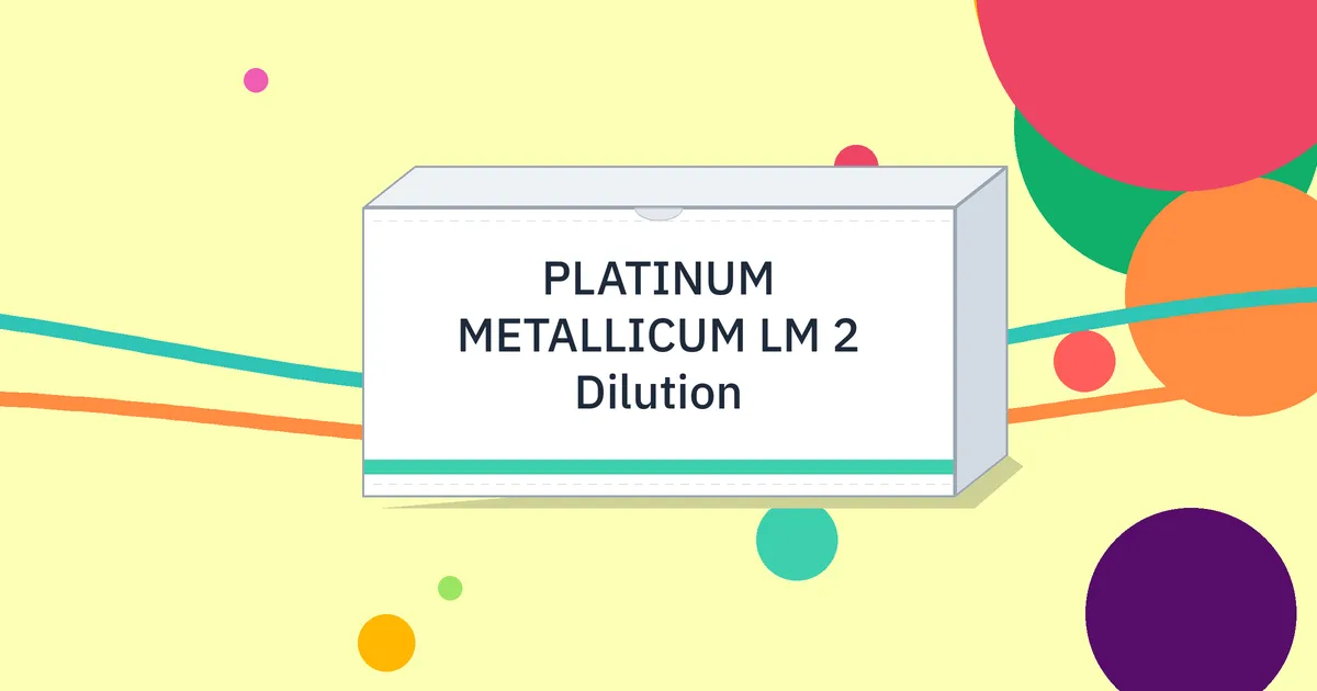 Symbolbild: Packung mit der Aufschrift PLATINUM METALLICUM LM 2 Dilution (PZN 13038286) – Verfügbarkeit und Bezug in Apotheken in Frankfurt am Main
