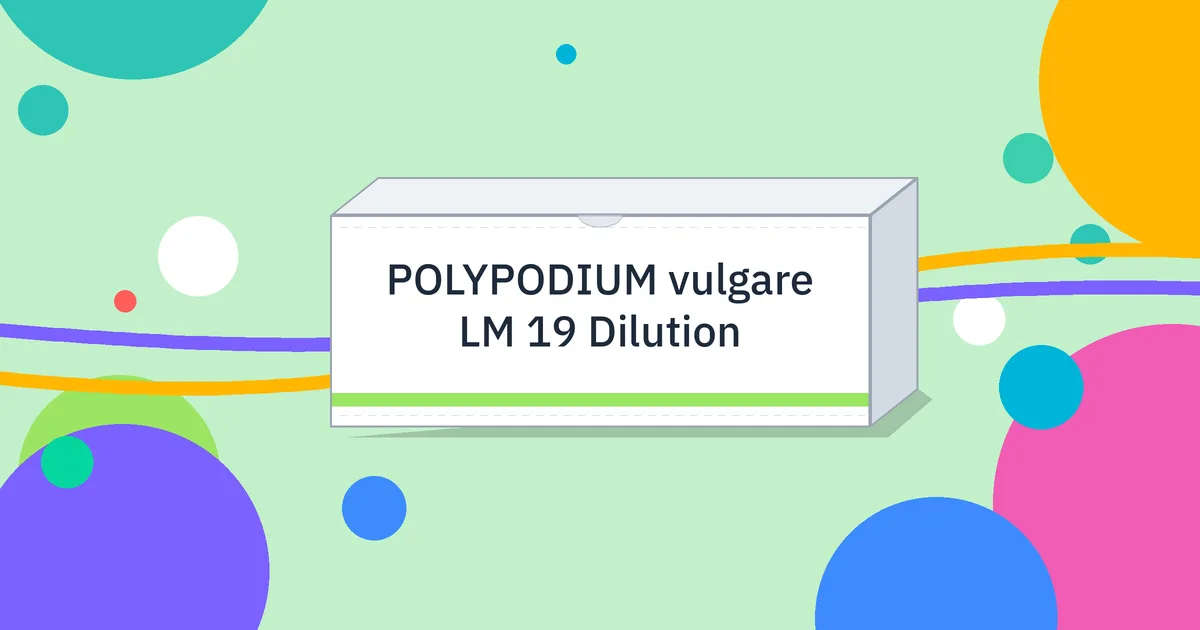 Symbolbild: Packung mit der Aufschrift POLYPODIUM vulgare LM 19 Dilution (PZN 13663417) – Verfügbarkeit und Bezug in Apotheken in Frankfurt am Main