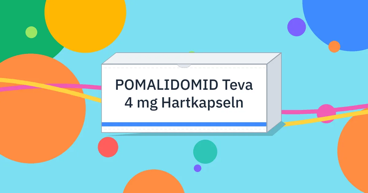Symbolbild: Packung mit der Aufschrift POMALIDOMID Teva 4 mg Hartkapseln (PZN 19261832) – Verfügbarkeit und Bezug in Apotheken in Frankfurt am Main
