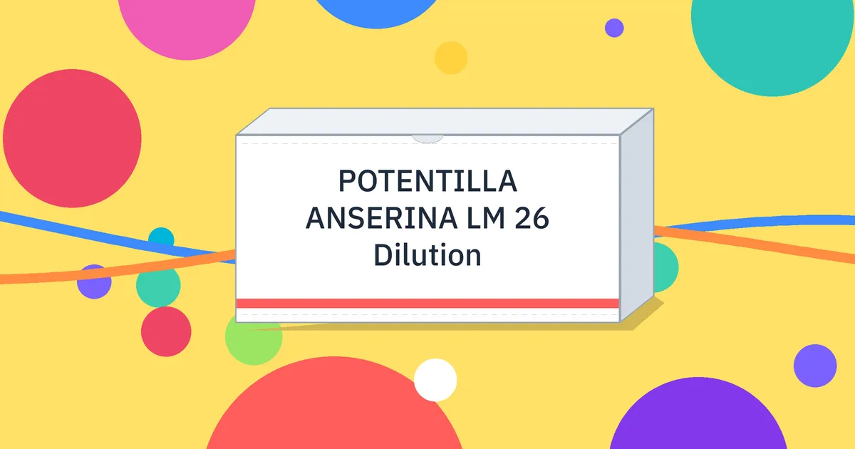 Symbolbild: Packung mit der Aufschrift POTENTILLA ANSERINA LM 26 Dilution (PZN 13665379) – Verfügbarkeit und Bezug in Apotheken in Frankfurt am Main