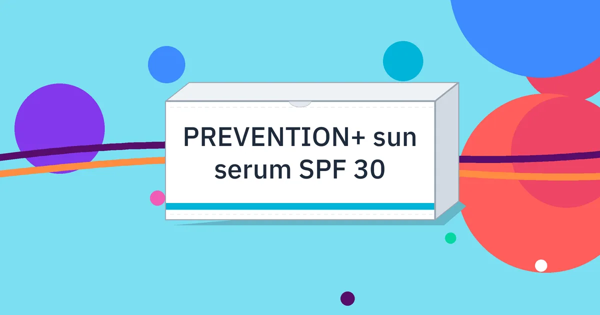 Symbolbild: Packung mit der Aufschrift PREVENTION+ sun serum SPF 30 (PZN 18886205) – Verfügbarkeit und Bezug in Apotheken in Frankfurt am Main