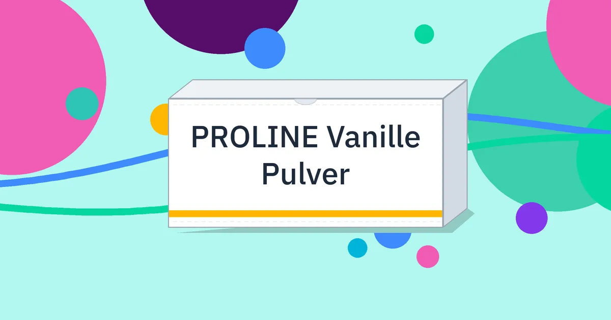 Symbolbild: Packung mit der Aufschrift PROLINE Vanille Pulver (PZN 10832575) – Verfügbarkeit und Bezug in Apotheken in Frankfurt am Main