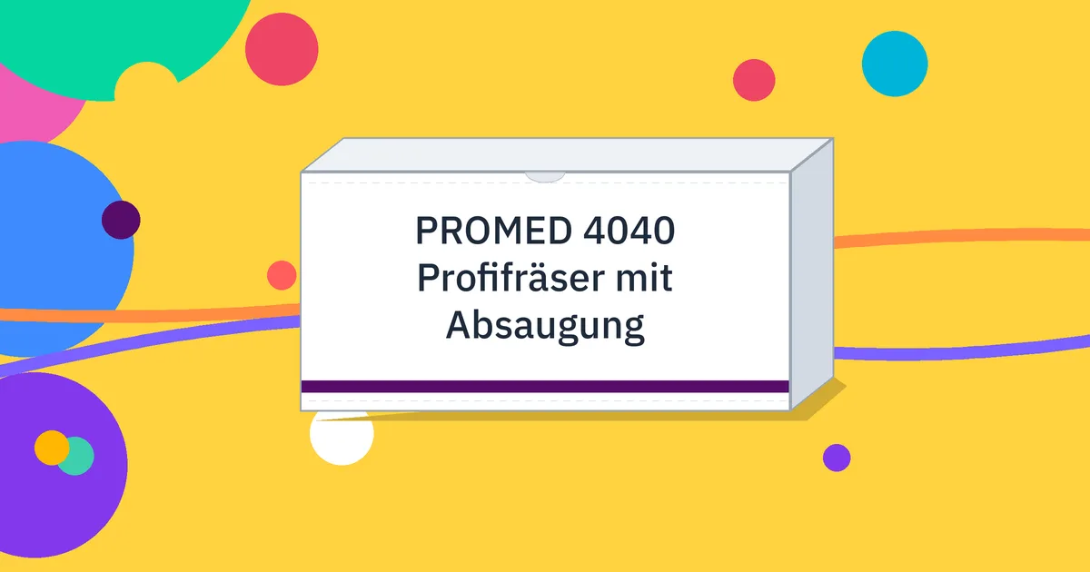 Symbolbild: Packung mit der Aufschrift PROMED 4040 Profifräser mit Absaugung (PZN 20088994) – Verfügbarkeit und Bezug in Apotheken in Frankfurt am Main